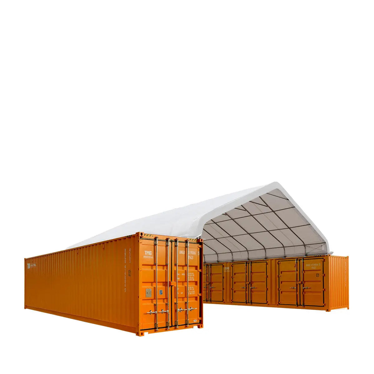 9m × 12m (30' × 40') PVC Fabric Container Peak Roof Shelter, Pro – TMG ...
