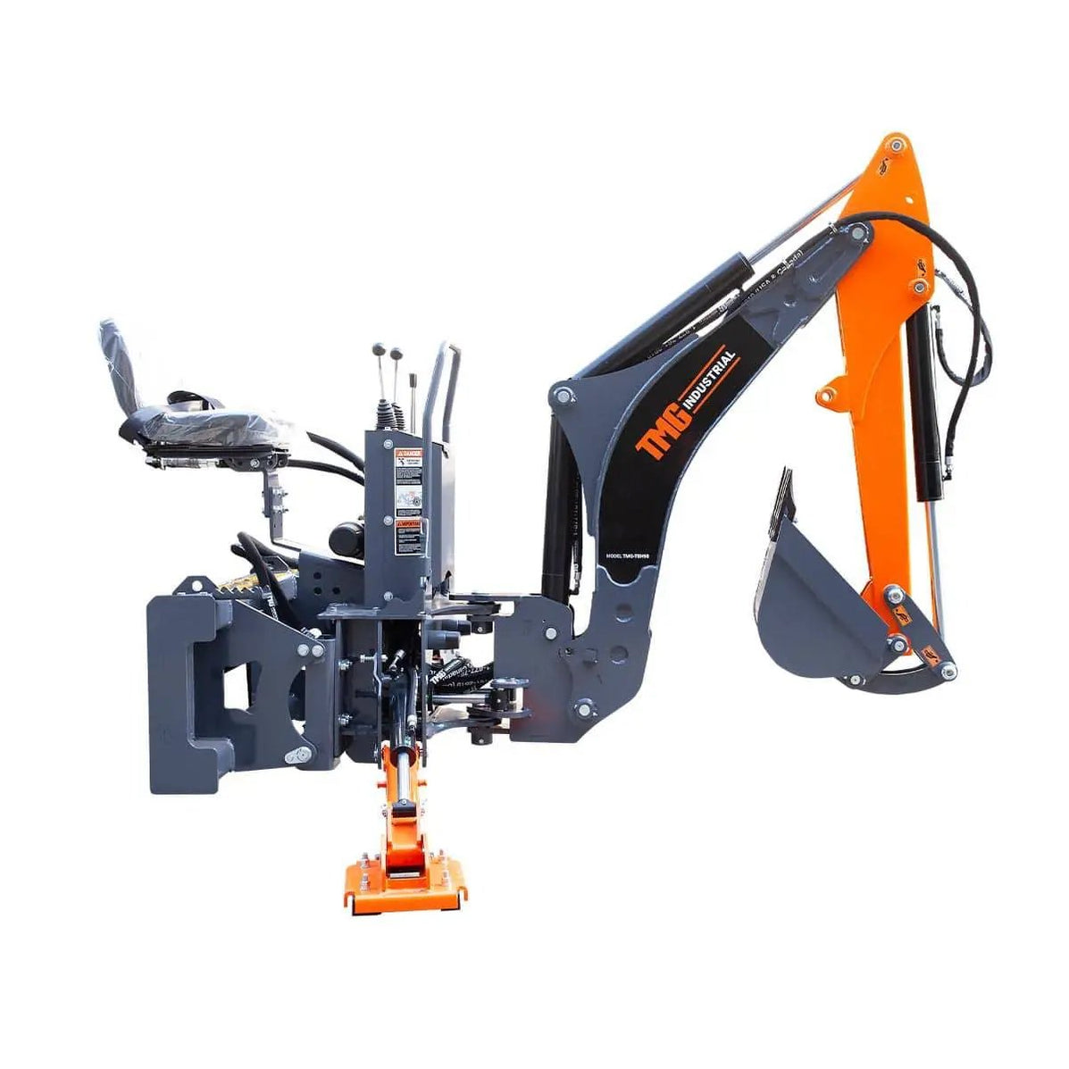 TMG 2740 mm Skid Steer Backhoe Attachment, Universal Mount, 180° Boom ...