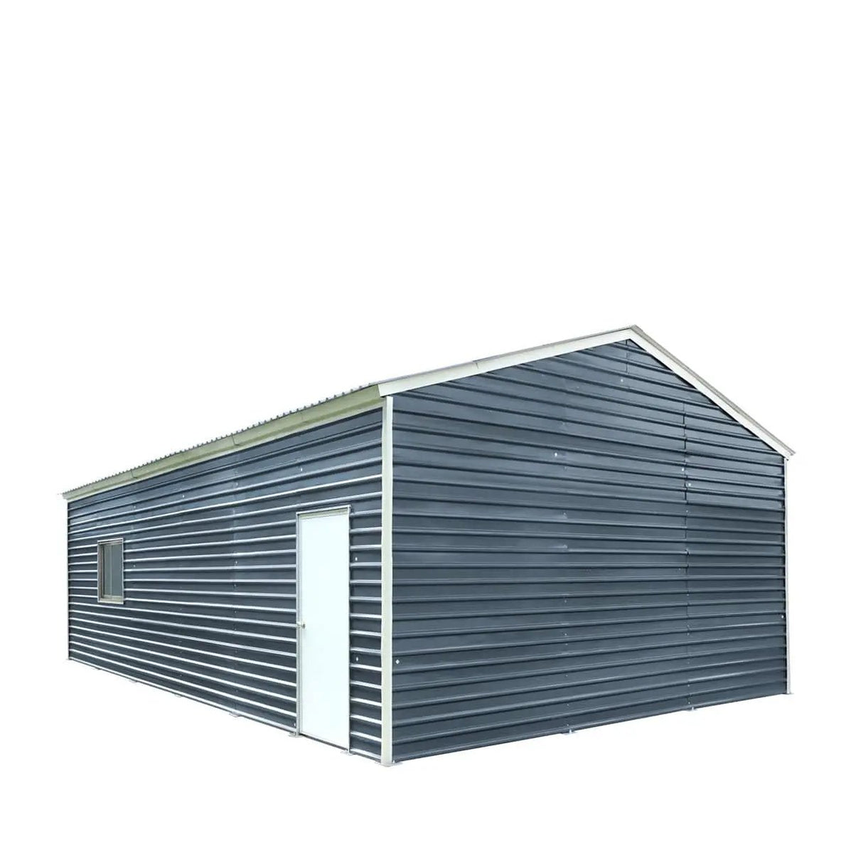 TMG 6 x 9 m Metal Garage Shed w/Double Front & Side Doors, 4 m Peak ...