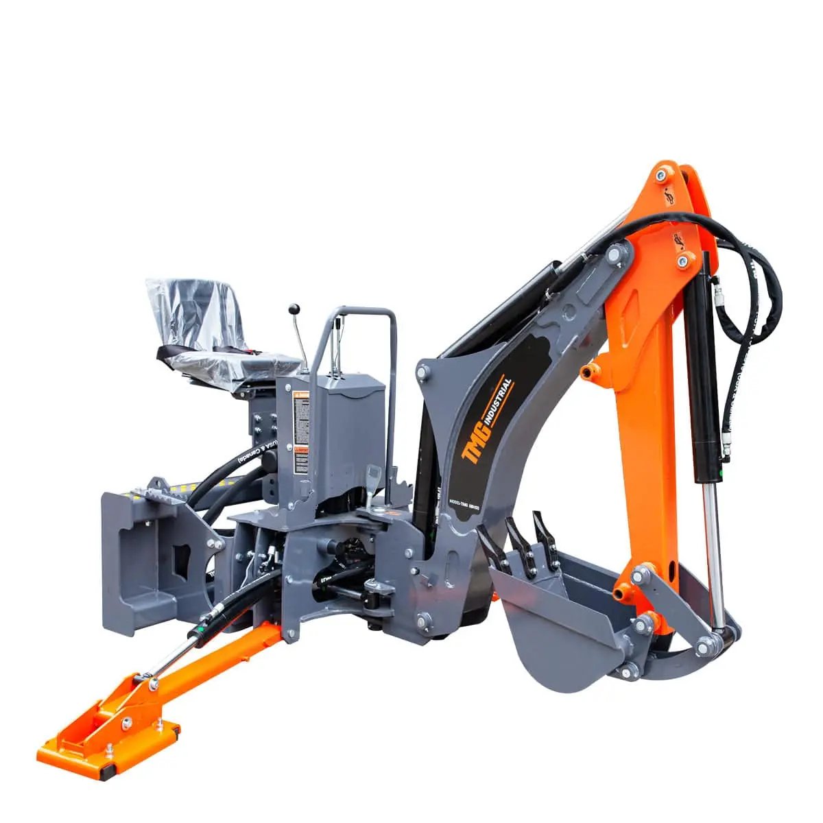 TMG 2340 mm Skid Steer Backhoe Attachment, Universal Mount, 180° Boom ...