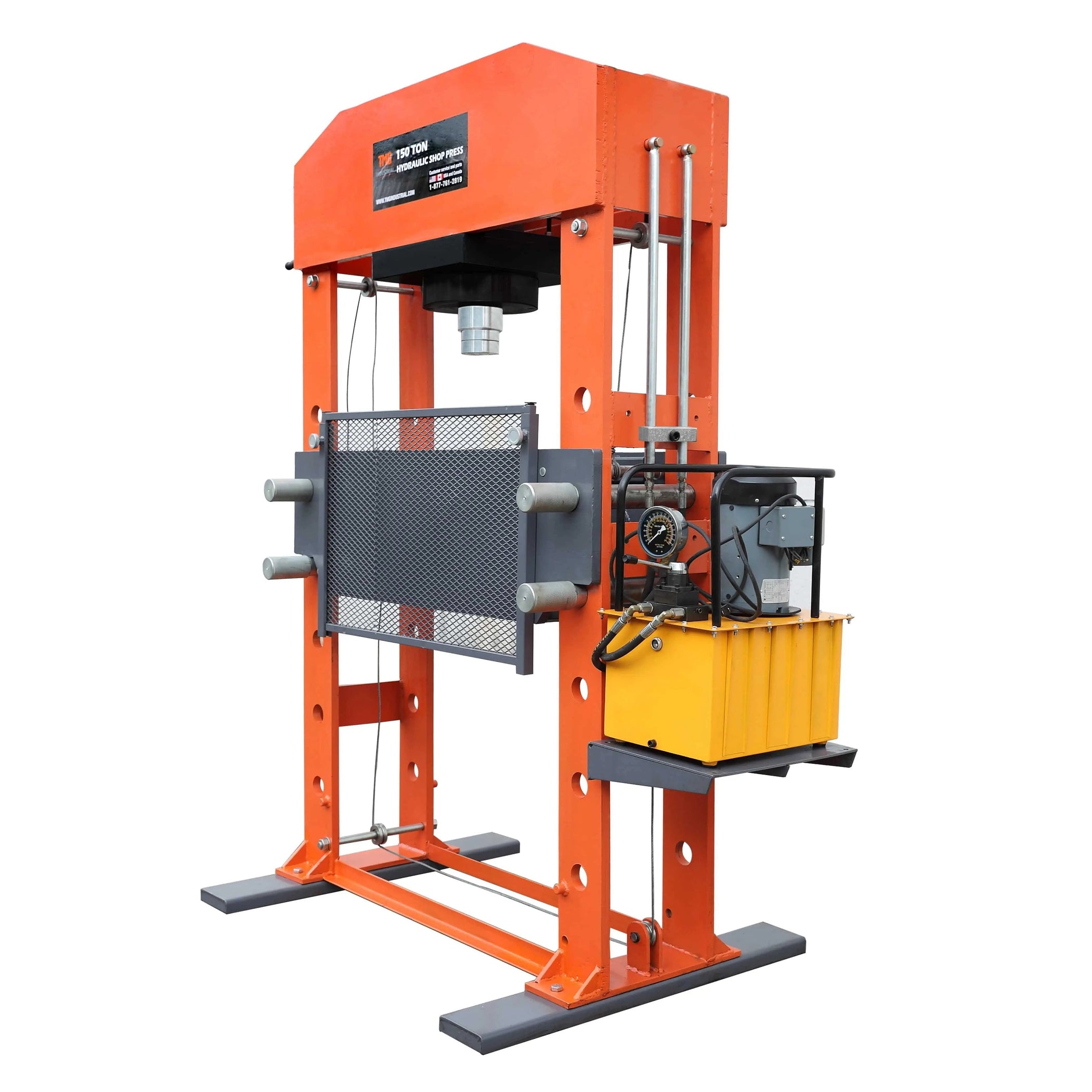 TMG 150 T Electric Hydraulic Shop Press, 8500 PSI Heavy Duty Pressing ...