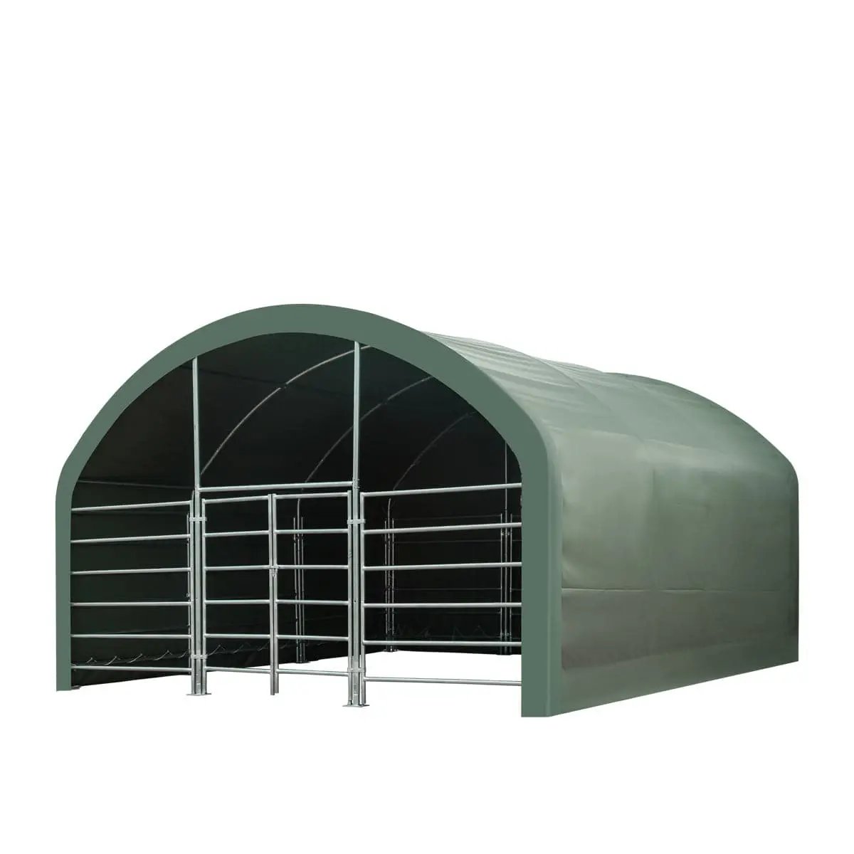 20’ x 20’ Livestock Corral Shelter, Powder Coated Structure, 12’ Dome ...