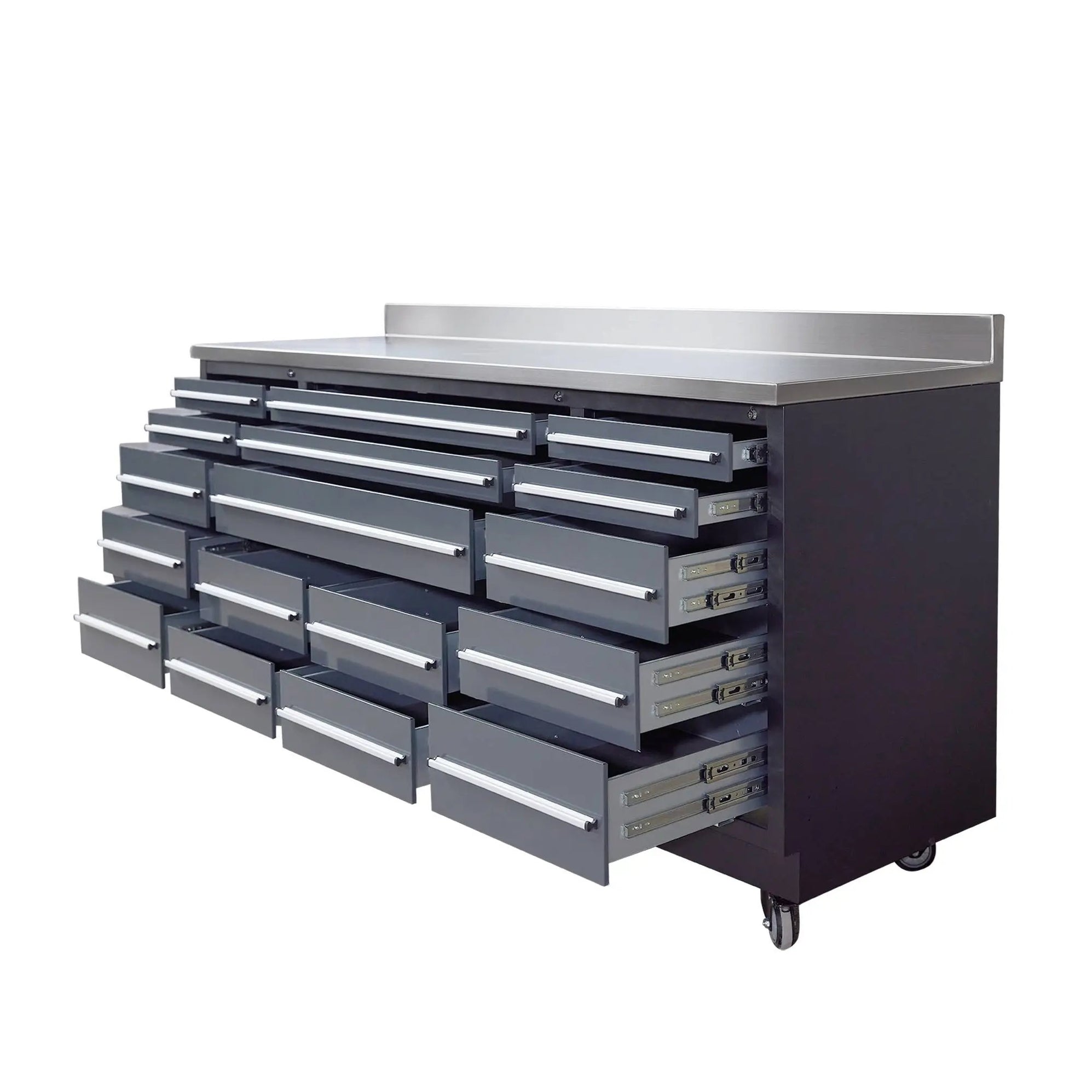 TMG 2.2m Workbench with Stainless Steel Benchtop and 17 Drawers – TMG ...